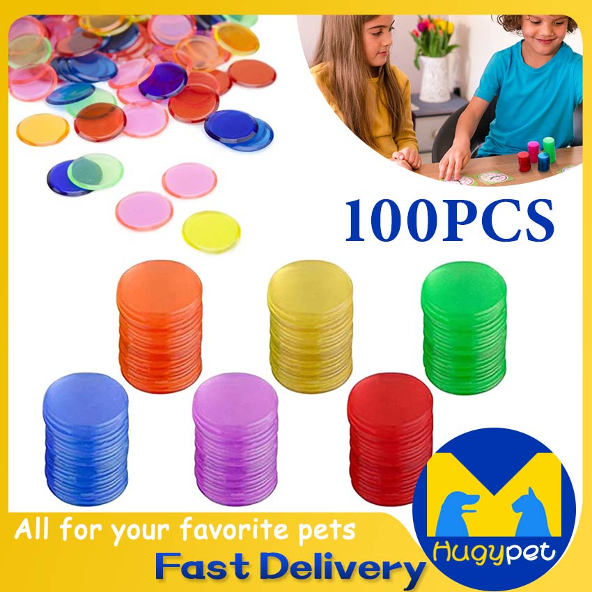 100pcs Plastic Bingo Chips Count Bingo Chips Markers Bingo Game Cards ...