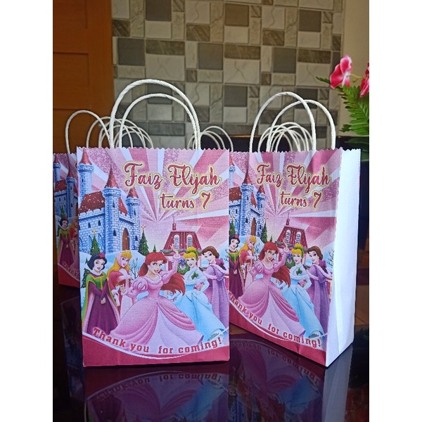 Disney Princess theme Customize Lootbag / Paper Bag (10pcs./order ...