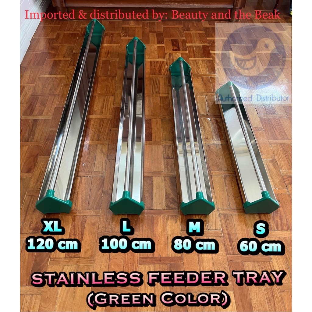 Green Pigeon Stainless Feeder Trough Tray with Stainless Rod Handle ...