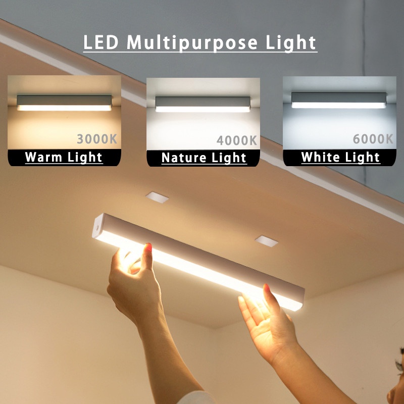 LED Multipurpose Desk Lamp Cabinet Lamp 3 Tone Dimming Dormitory Lamp ...