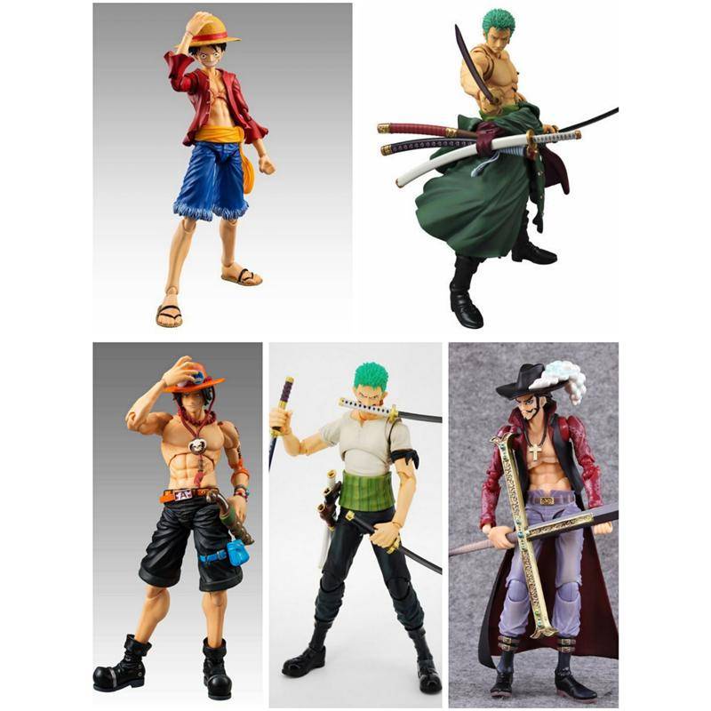 One Piece Three-Knife Flow Zoro Movable Luffy Ace Hawkeye Figure Doll ...