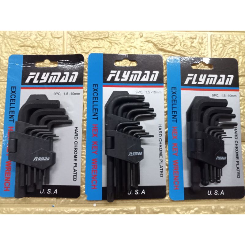 Original FLYMAN 9pcs Short Allen Wrench | Shopee Philippines