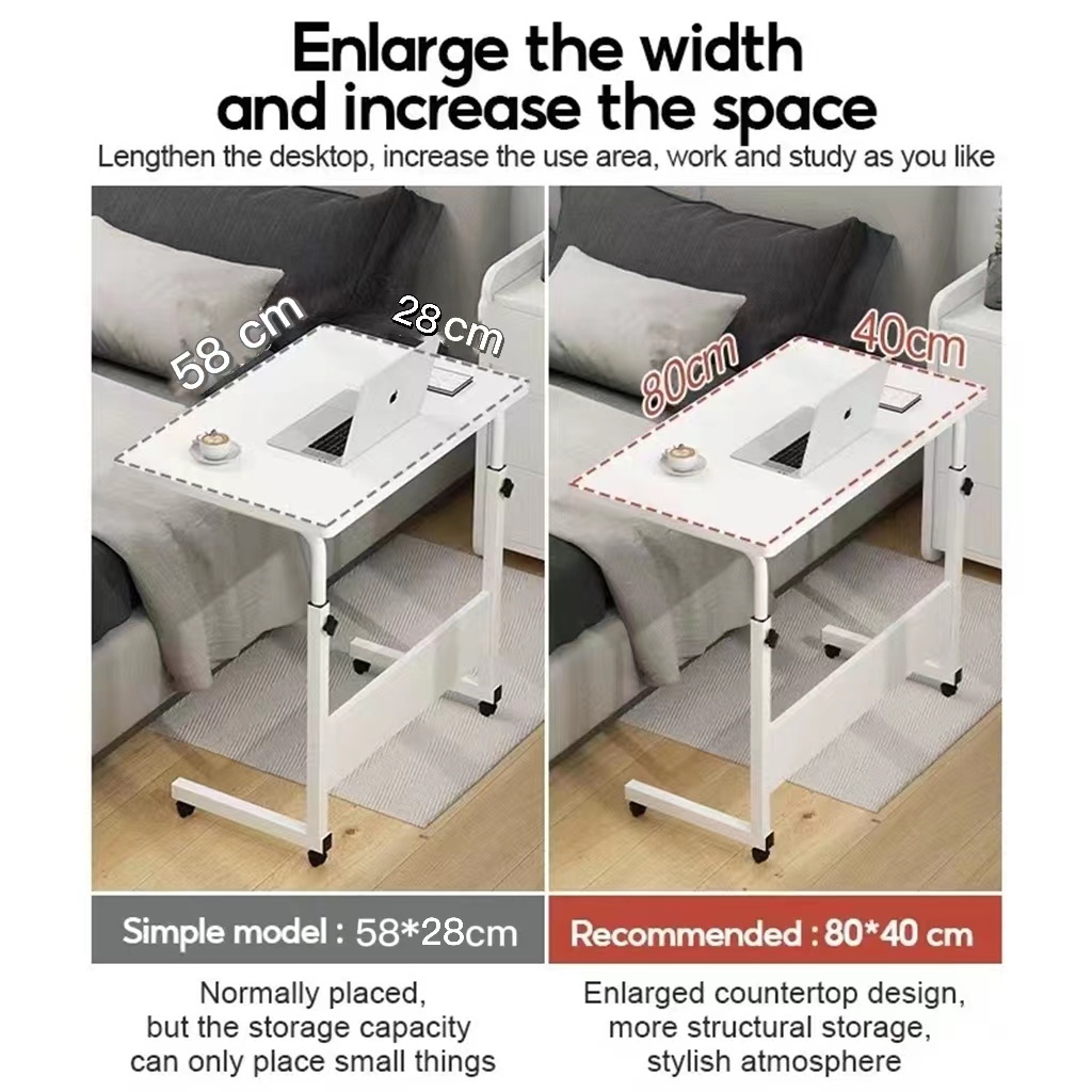 COD Laptop Table Mobile Side Table Mobile Laptop Desk Cart Adjustable ...