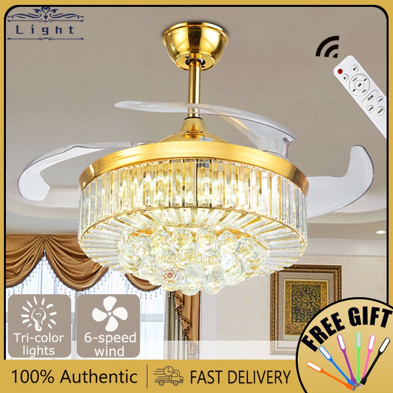 Luxury Ceiling fan Lamp invisible Fan Lights 42inch Ceiling Fan with ...