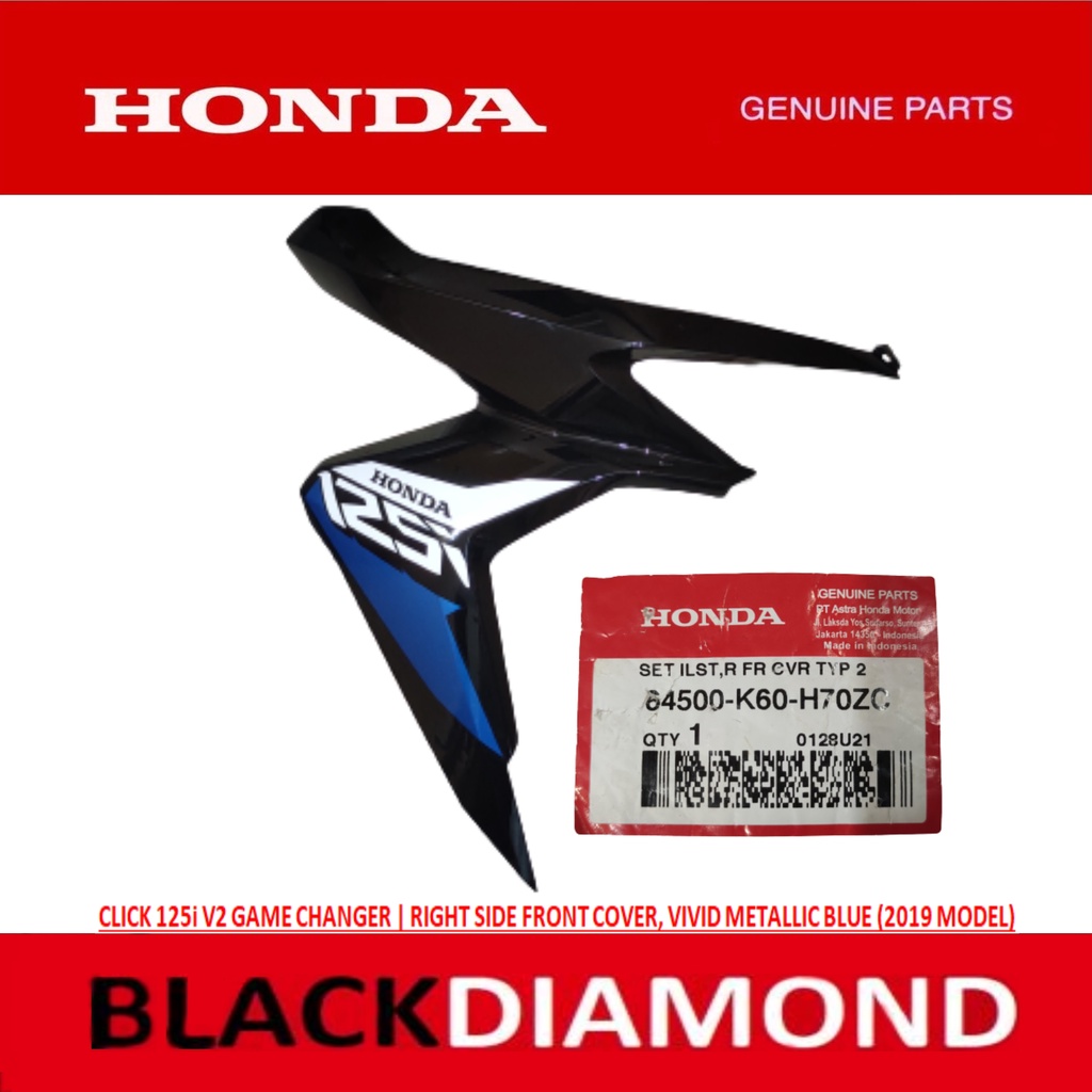CLICK 125i V2 GC | FRONT SIDE COVER, VIVID METALLIC BLUE | PN: 64500 ...