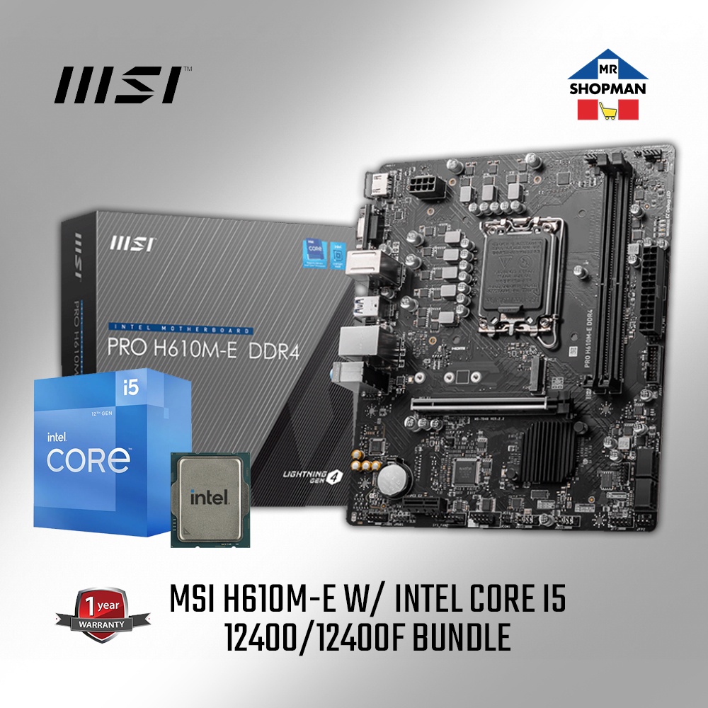 Intel Core i3 12100 / i3 12100F / i5 12400 / i5 12400F Processor +MSI ...