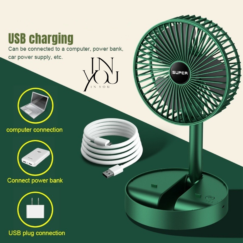 IN YOU Foldable Fan With USB Chargeable Portable Storage Mute Electric ...