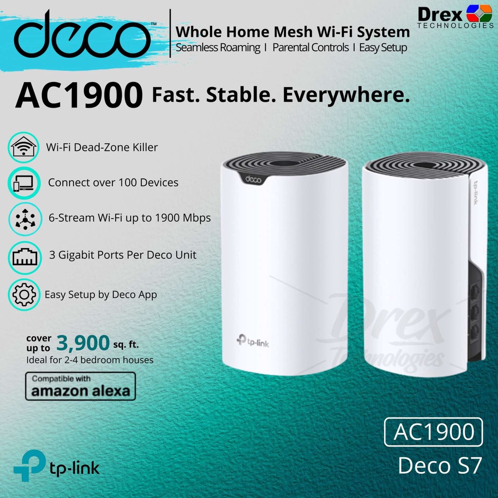 TP-LINK Deco S7 2-pack AC1900 Deco Whole Home Mesh Wifi System Up To ...