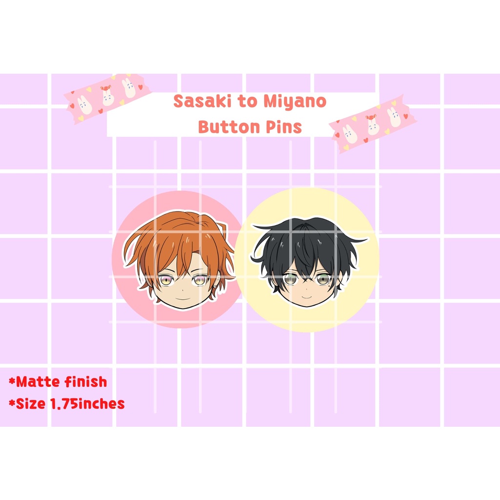 SASAKI TO MIYANO Matte Button Pins set fan made only[BL/Yaoi] | Shopee ...