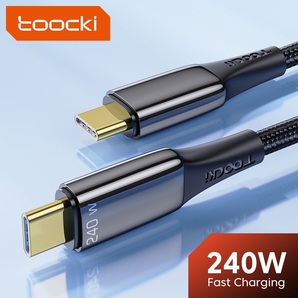 Toocki 240W PD Type C to Type C Fast Charging Cable USB C Transmissin ...