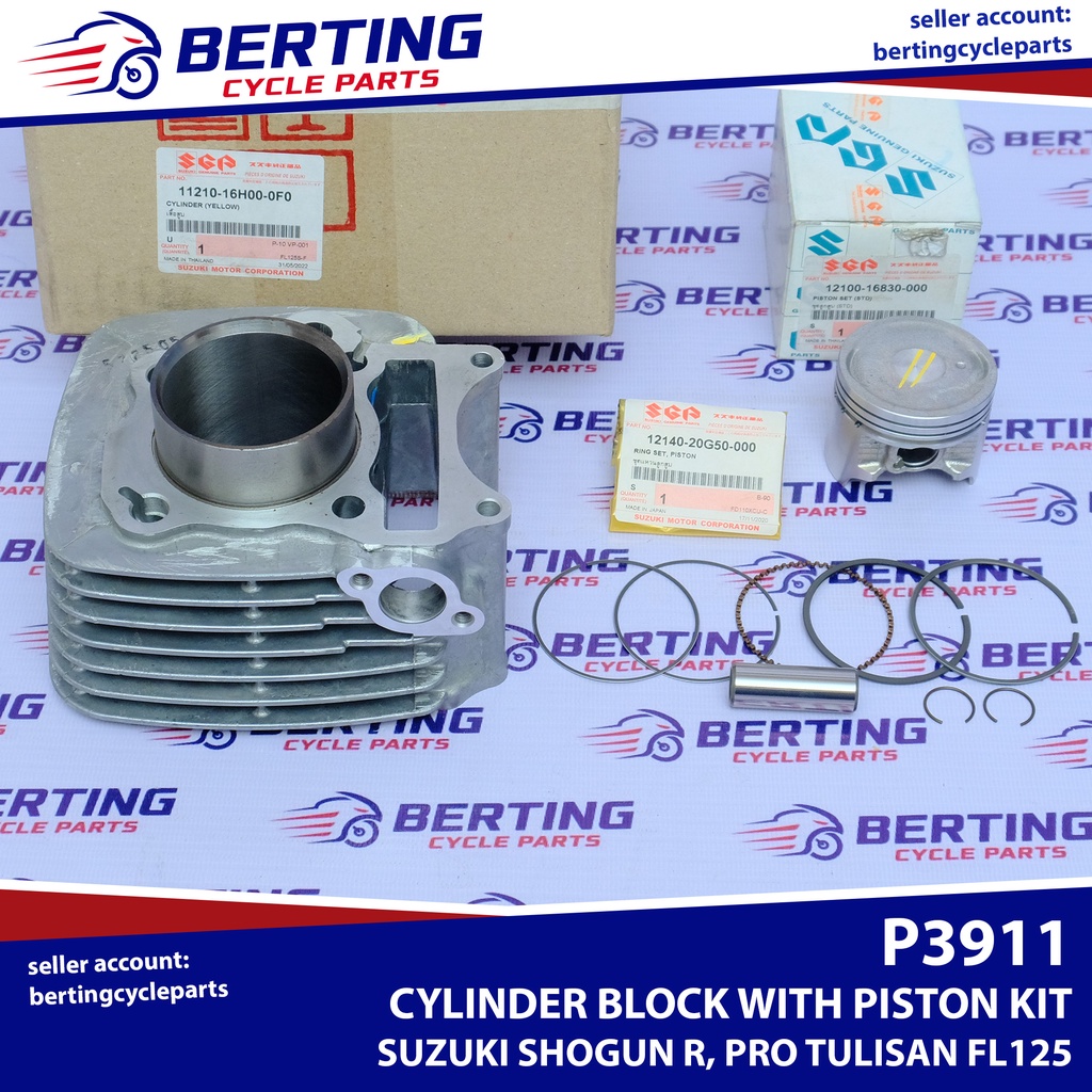 SGP CYLINDER BLOCK WITH PISTON KIT Suzuki Shogun 125 Tulisan FL125 ...