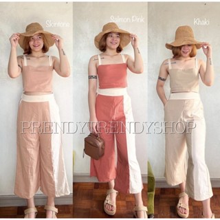 ZEBBI COMBI / COMBINATION TOP AND PANTS WITH POCKET COTTON LINEN(COORDS ...