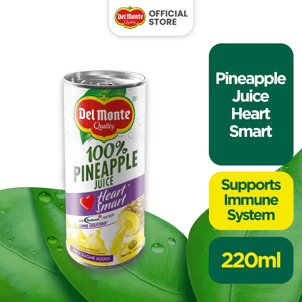 Del Monte 100 Pineapple Juice Drink Heart Smart With Reducol For Lower
