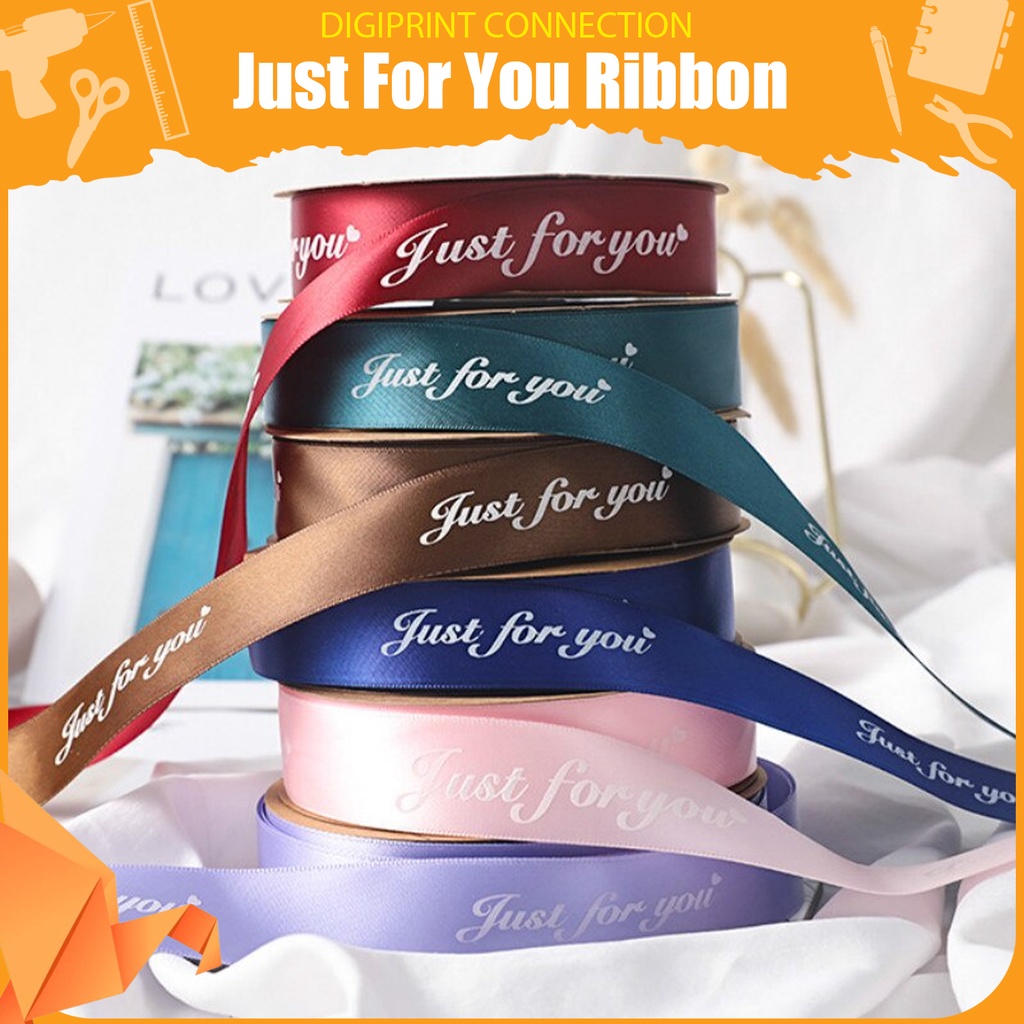 25yards Just for You Ribbon 2.5cm Gift Wrapping Flower Bandage Letter ...