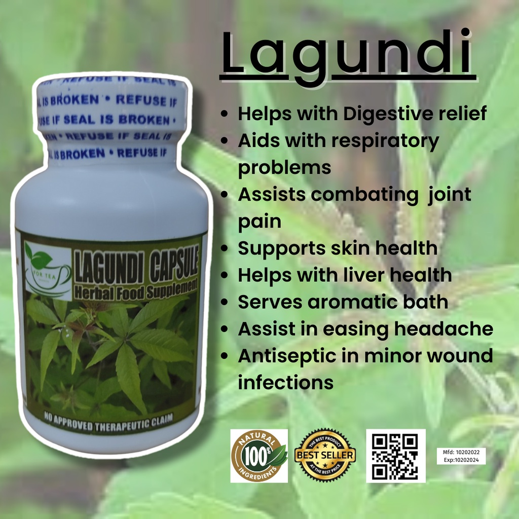 Organic Lagundi Capsule 500mg. ( 100 capsule per bottle) | Shopee ...