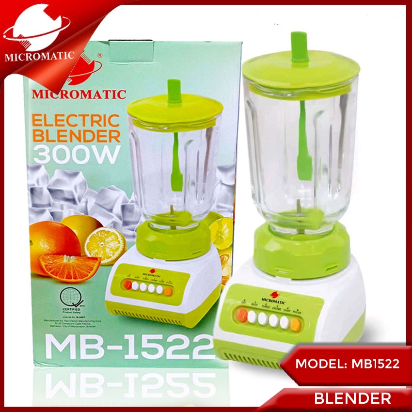 Micromatic MB-1522 1.5Liters 300W 4speed Mode Glass Jar Blender with ...