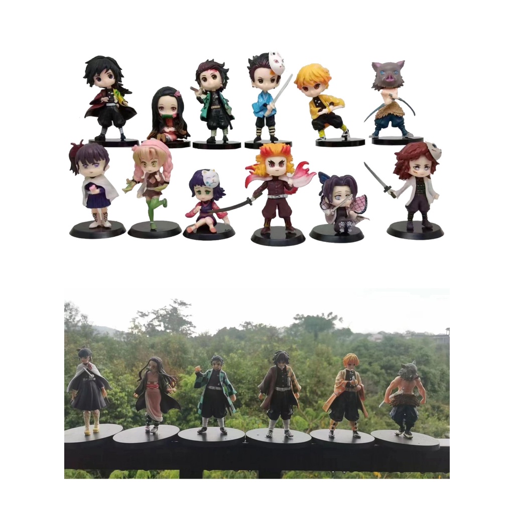 Demon Slayer Kimetsu Yaiba Tanjiro Kamado Nezuko 3/6/12 Set Mini Figure ...