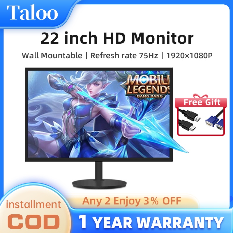 Monitor Original Brand New 27 24 22 19 17 Inch LED Monitor 75HZ PC