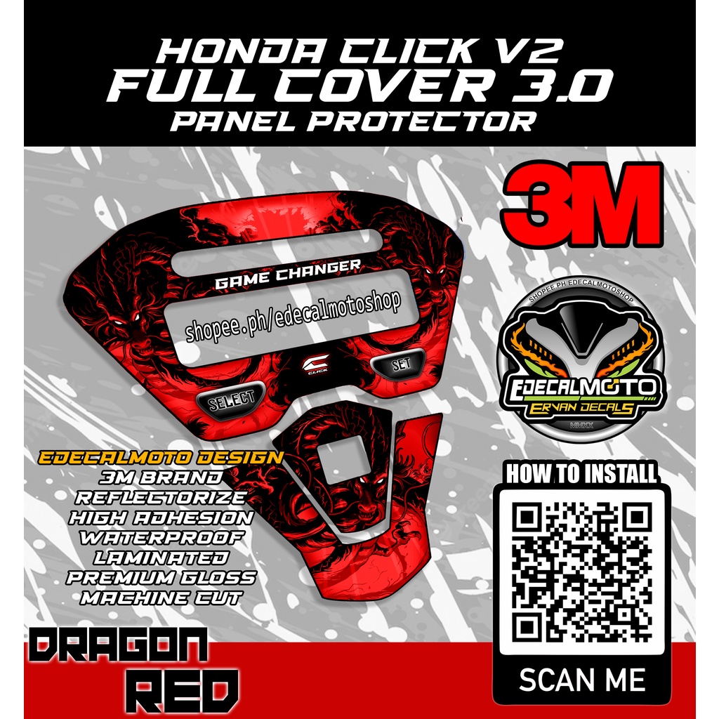 HONDA CLICK 125i / 150i PANEL GAUGE PROTECTOR ,WRAP SKIN VINYL STICKER ...