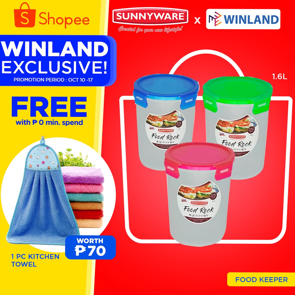 SUNNYWARE by Winland 1.6L | 1600mL Food Rack/Food Keeper Air Tight ...