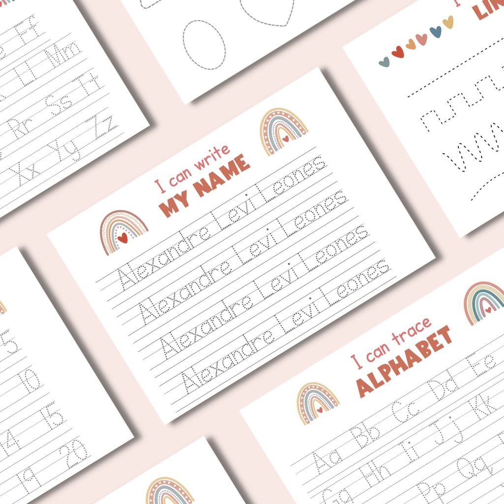 A4 Laminated Custom Tracing Name Sheet, Handwriting practice ...