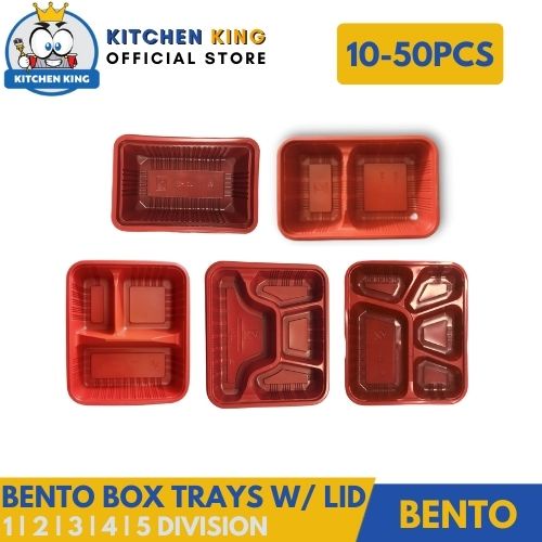 Bento Box Tray With Plastic Lid [10 to 50pcs] - 1 | 2 | 3 | 4 | 5 ...