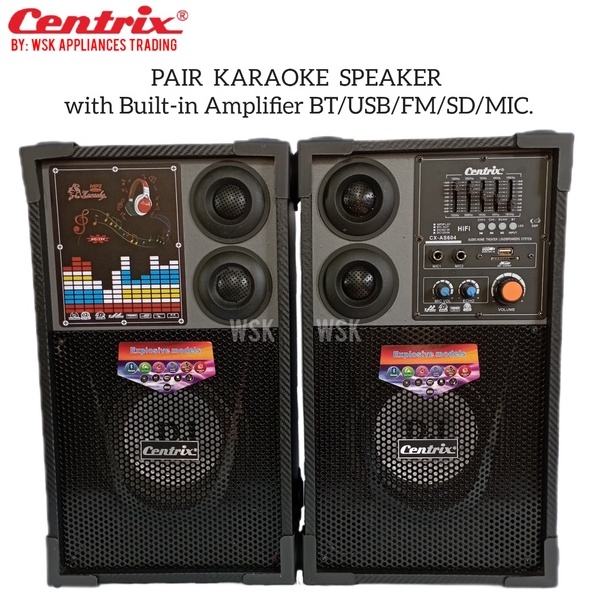 Centrix CX-AS604 Professional Indoor/Outdoor Pair Speaker with Built-In ...