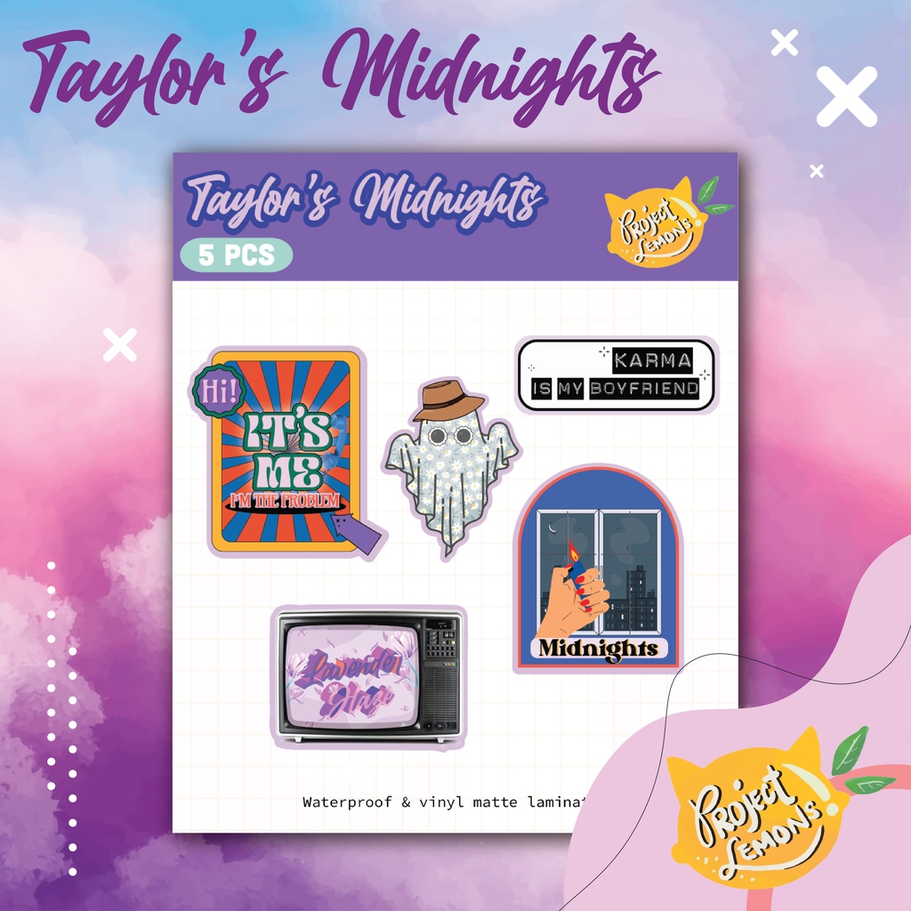 Project Lemons - Taylor Swift Midnight Themed Stickers | Waterproof for ...