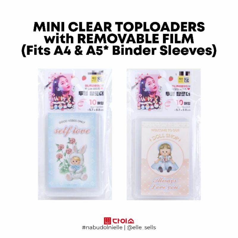 Daiso Korea MINI Clear Toploader with Removable Film for Photocards ...