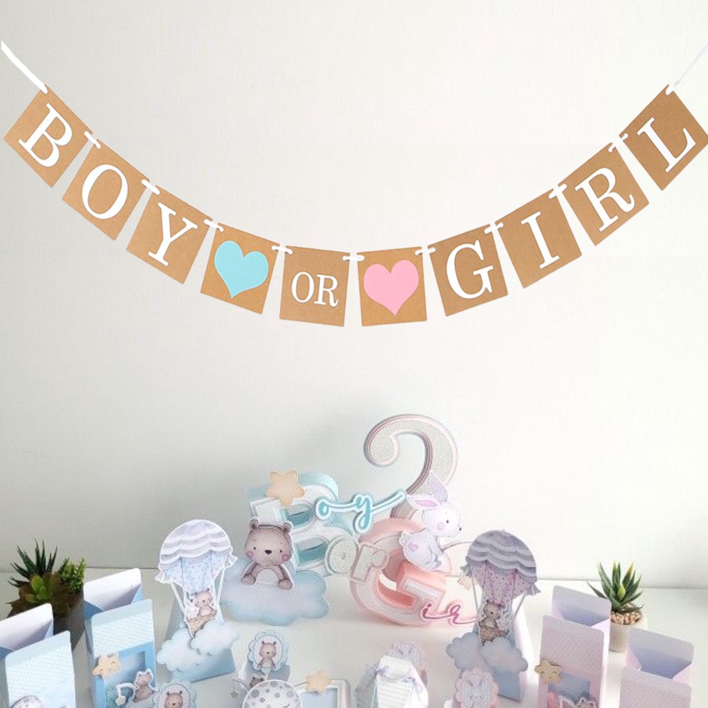 PS-361(10 pcs) Gender Reveal Banner Boy or Girl Banner Gender Reveal ...