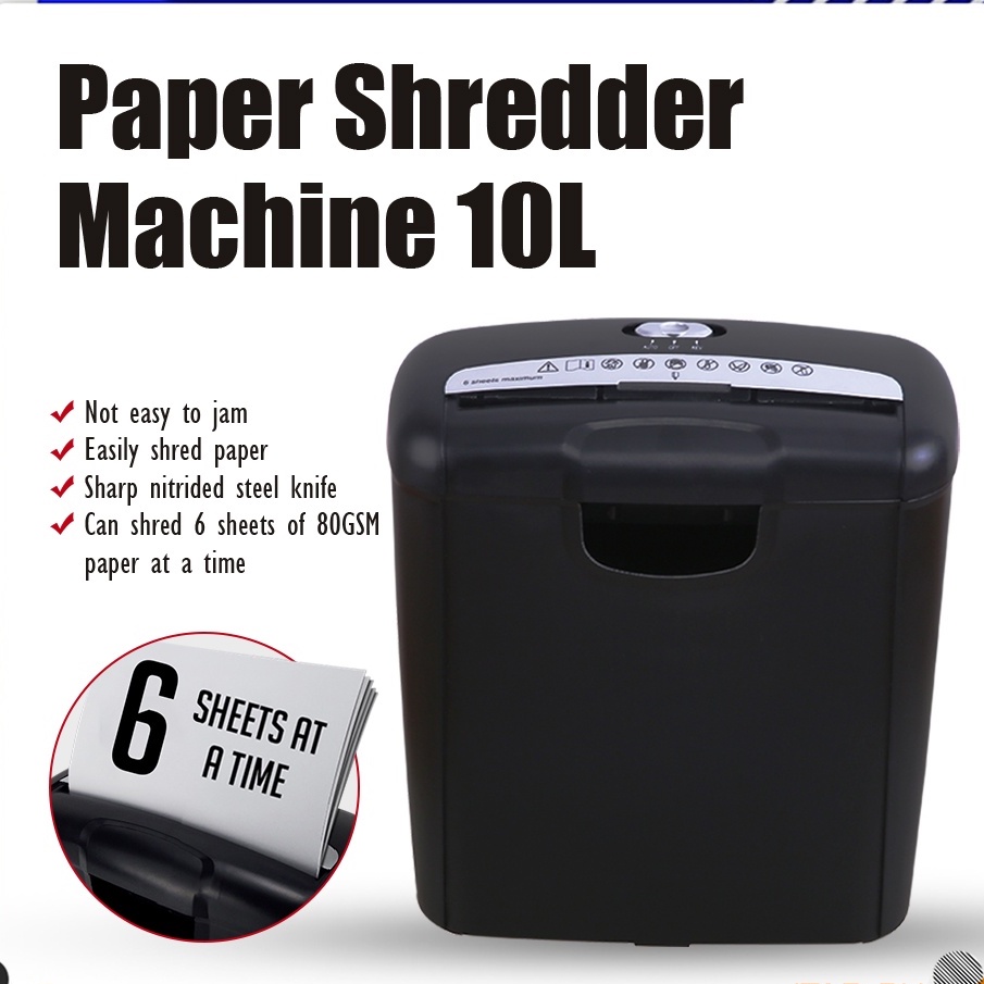 Paper Shredder Machine Black 10L || Strip Cut Paper Shredder 220volts ...