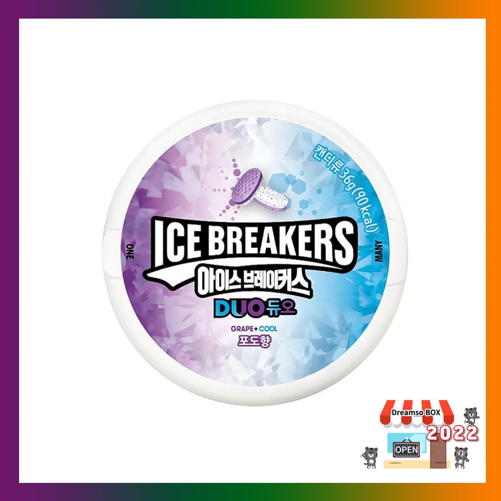 LOTTE Ice Breakers Duo(Grape Cool) 36g/ Sugar Free Candy/ Korean Snack ...