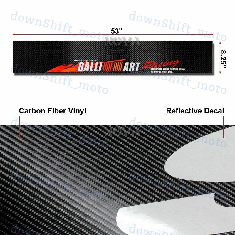 Windshield Carbon Fiber Vinyl Window Ralliart Drift Racing Banner Decal ...