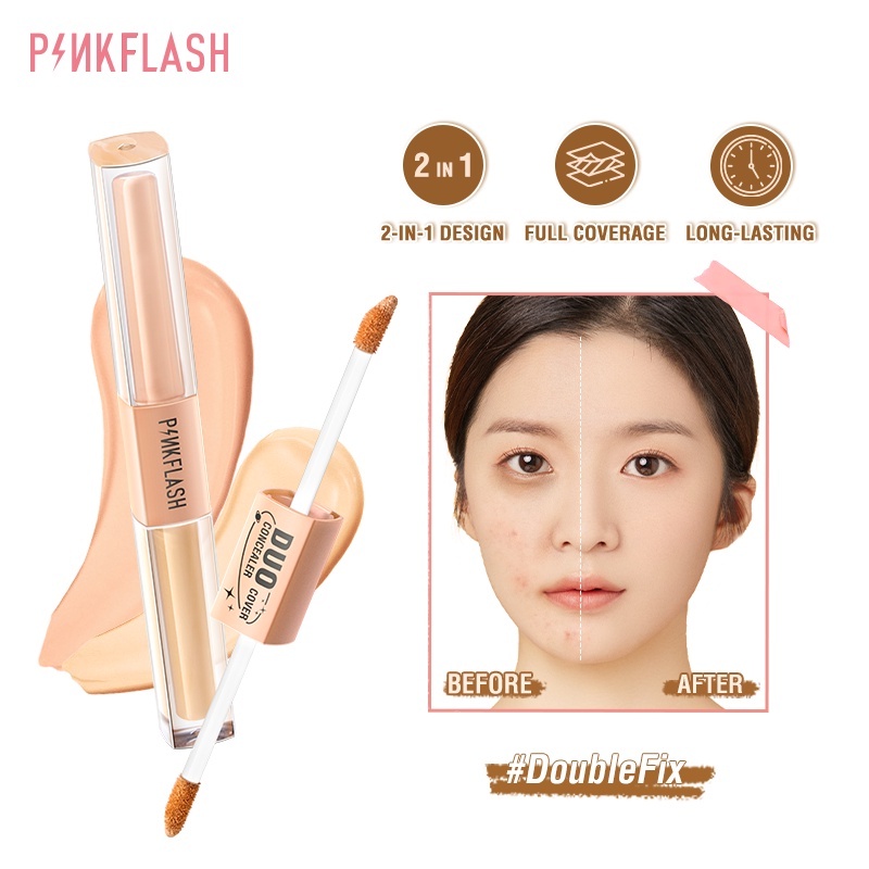 PINKFLASH 2in1 Dual-Shade Waterproof Concealer Full Coverage Foundation ...