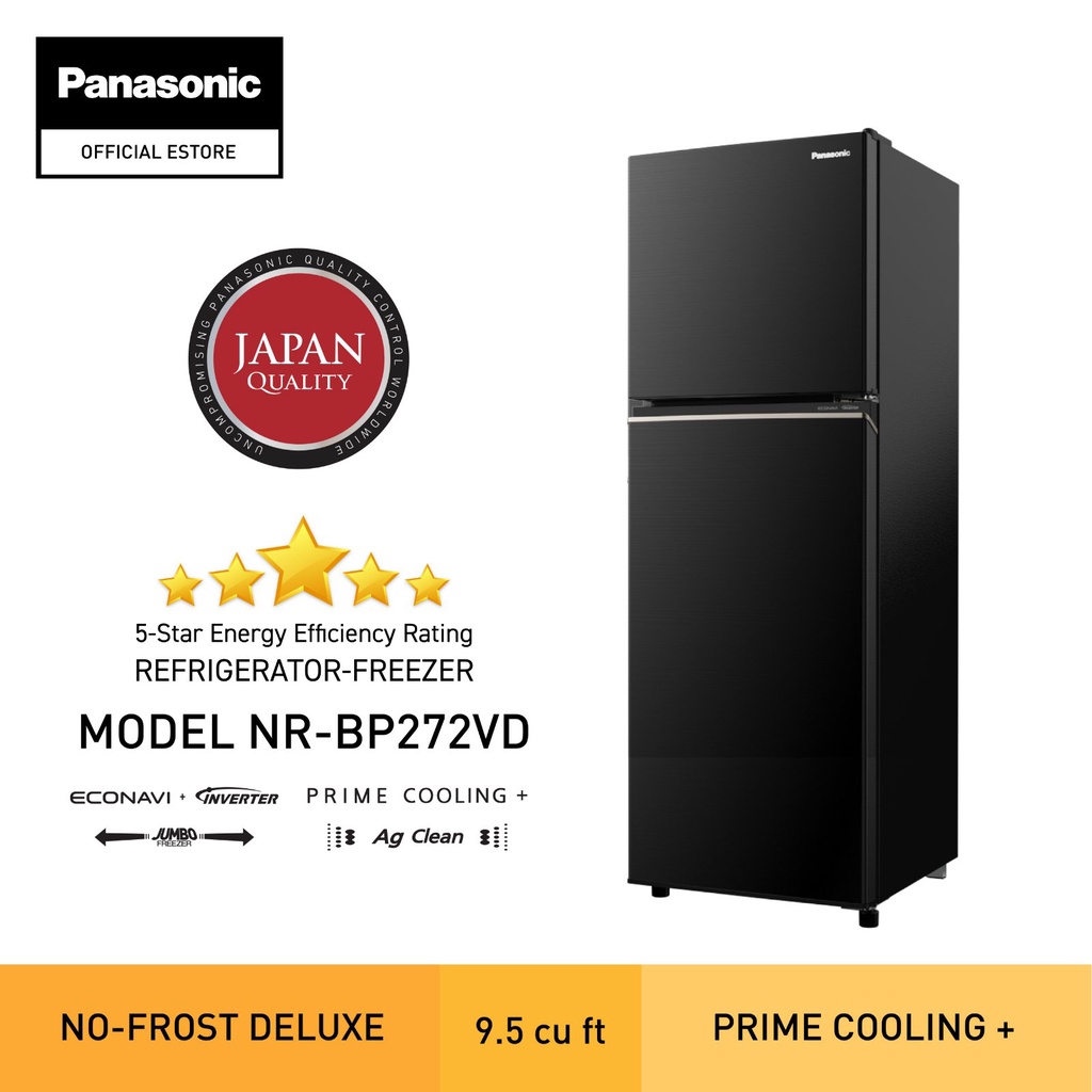 Panasonic NR-BP272VD 9.5 cu.ft Deluxe Prime No-Frost Inverter Two Door ...