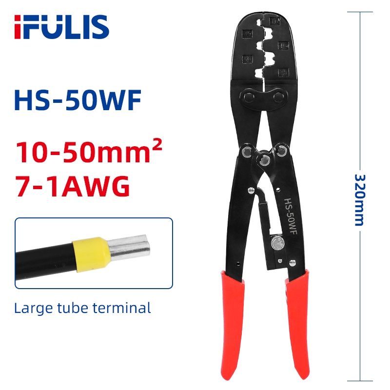 Large Tube VE TE Terminal Crimping Tool Pliers 10-50mm2 Clamp Crimper ...