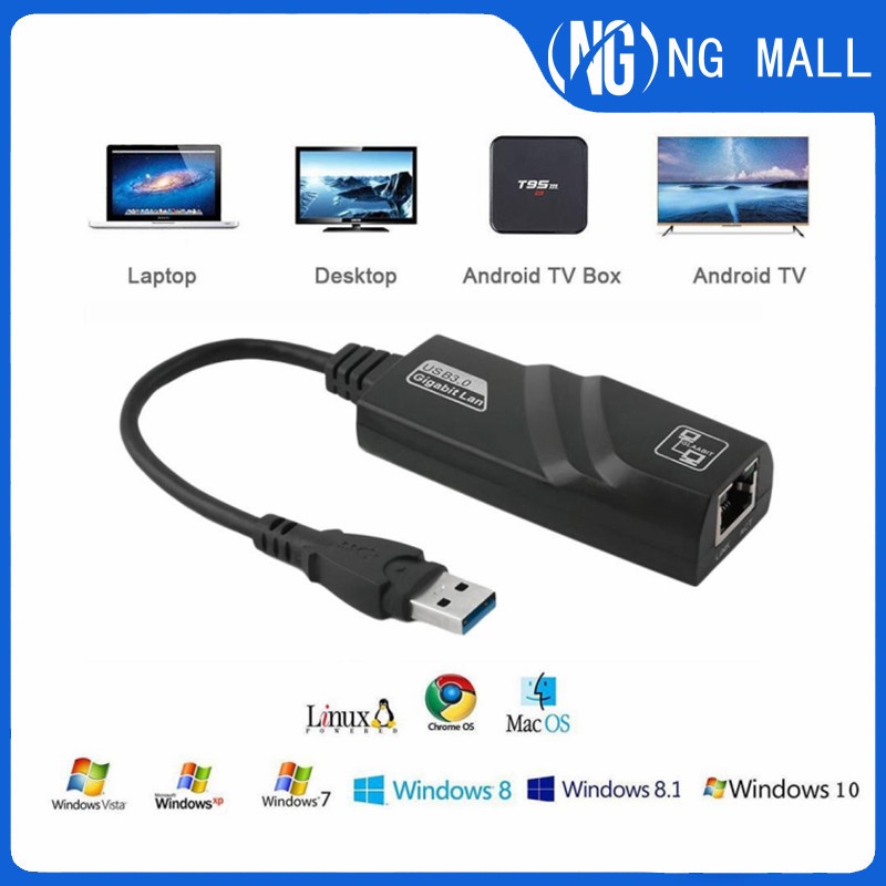 NG USB 3.0 Gigabit LAN Driverless USB to RJ45 Cable Converter 10/100 ...