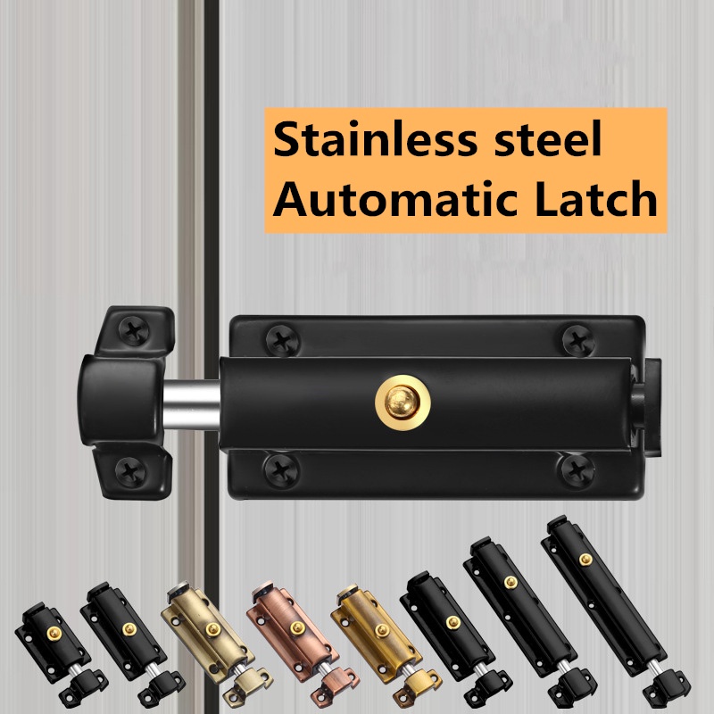 1PCS Stainless Steel Automatic Latchs Anti-theft Door Bolt Anti-lock ...