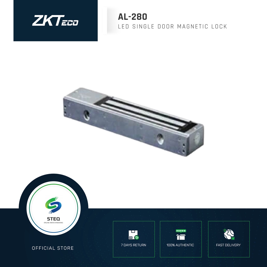 STEQ ZKTECO AL-280 LED SINGLE DOOR MAGNETIC LOCK | Shopee Philippines