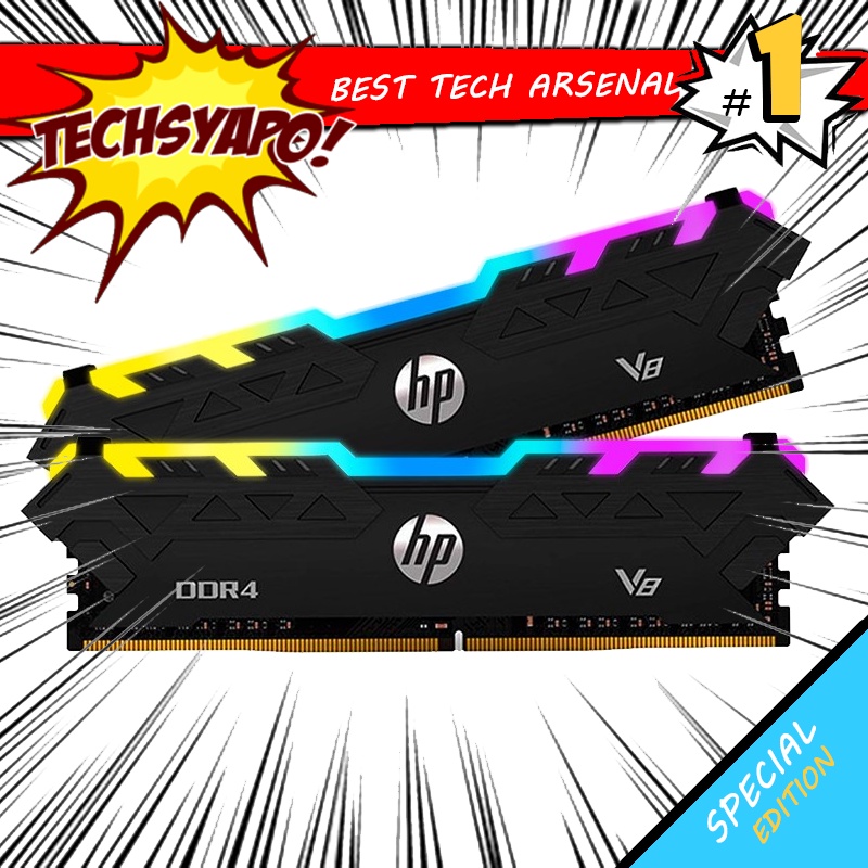HP V8 RGB RAM 16GB Kit (8GB x 2) DDR4 3600MHz | Shopee Philippines