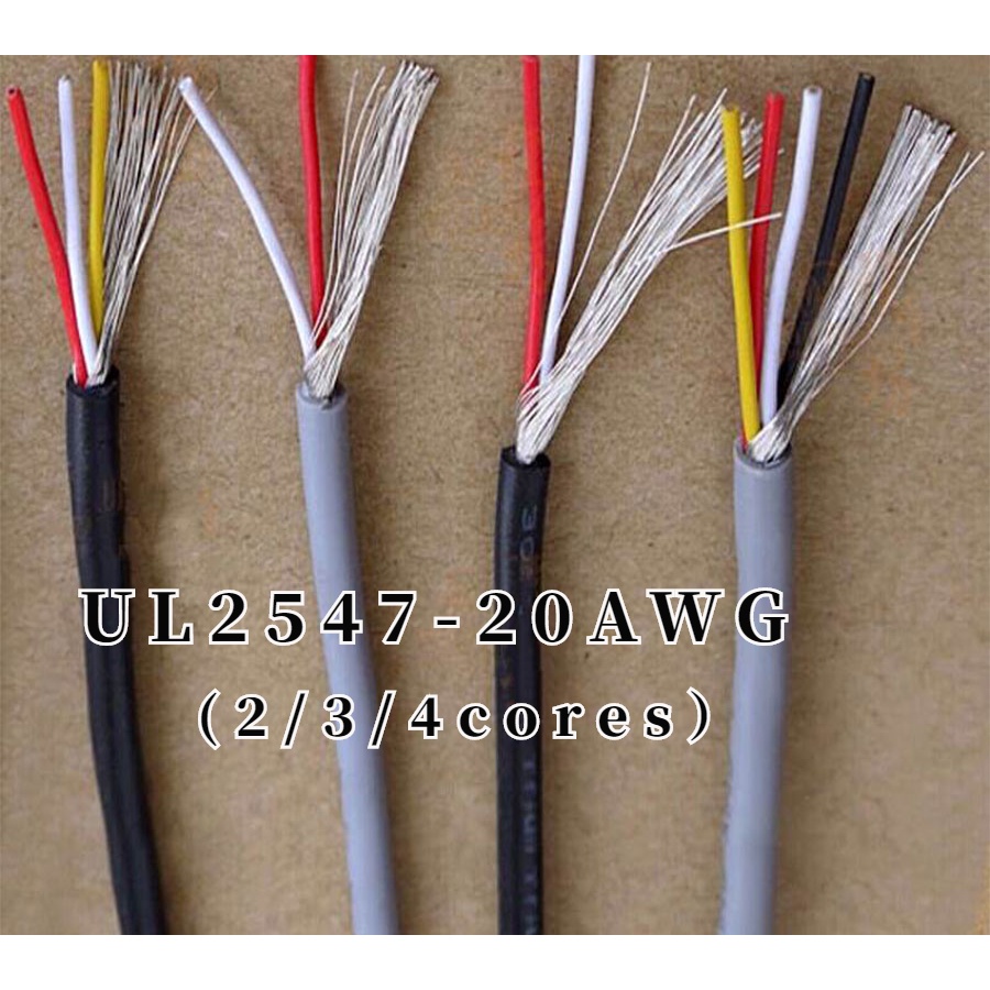 2Meters UL2547 Signal Shielded Cable 20AWG PVC Insulated Tinned Copper ...