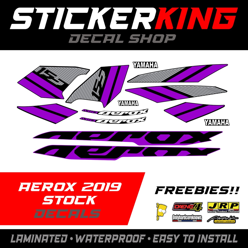 Yamaha Aerox Stock Decals with freebies (Violet) | Shopee Philippines