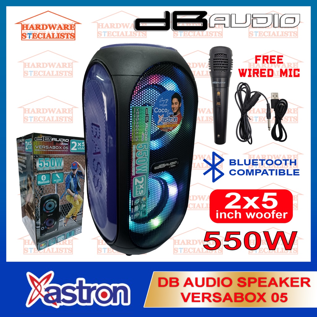 Astron DB Audio Bluetooth Speaker VERSABOX 05 with FREE Wired Mic ...