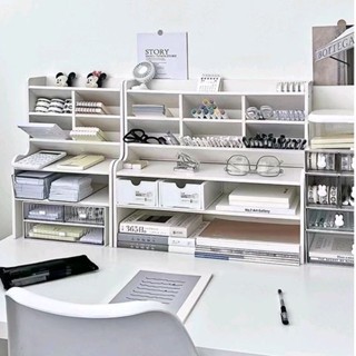 Wooden desk organizer multi functional pen stationery holder storage ...