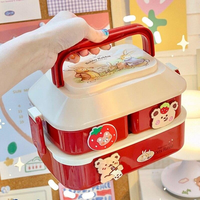 Portable Kids School Child Microwave Lunch Box Office Plastic Picnic ...