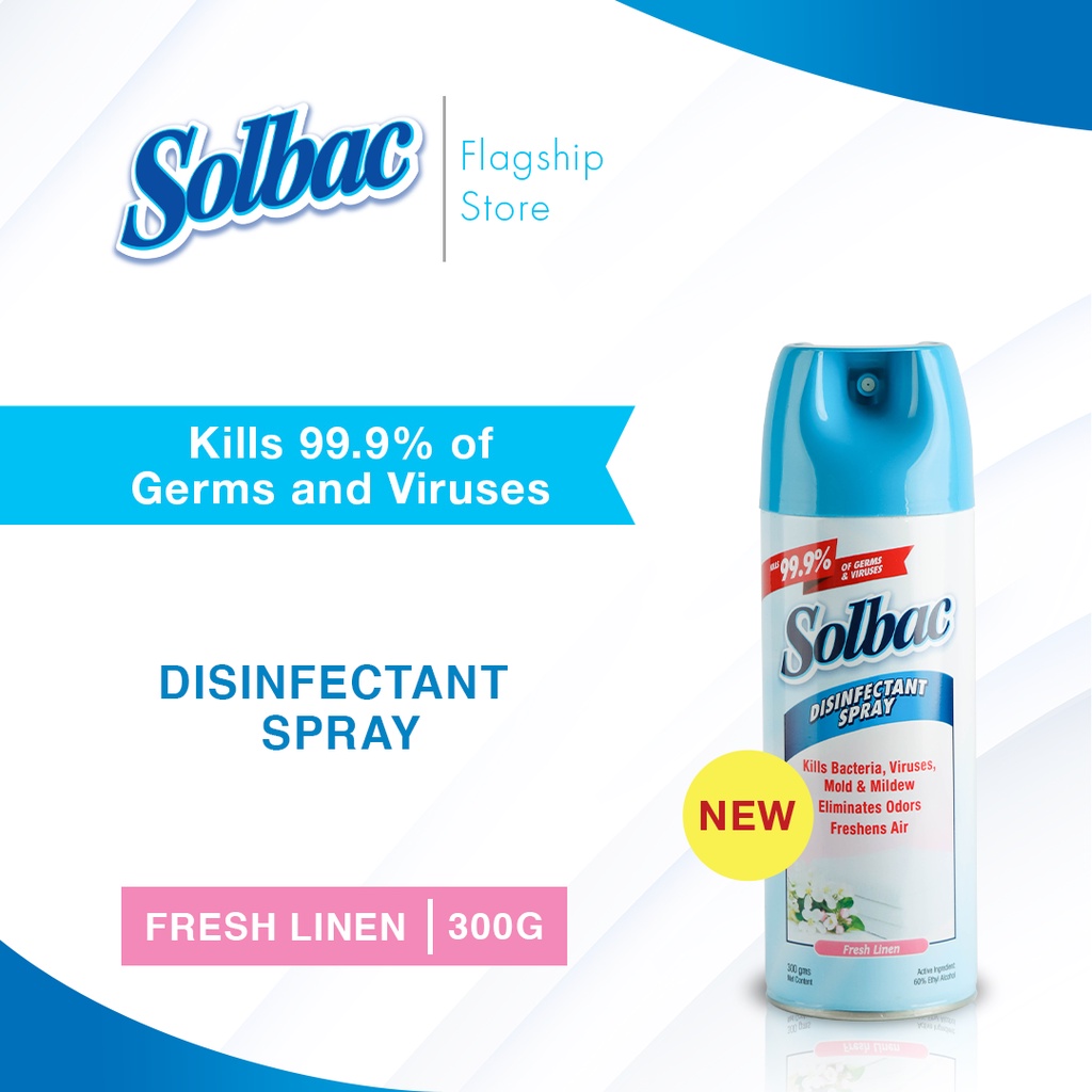 Solbac Disinfectant Spray - Fresh Linen 300g | Shopee Philippines