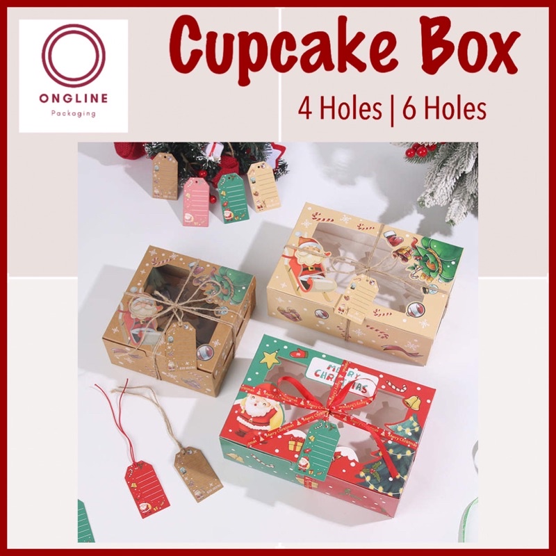 10 pcs. | Merry Christmas Cupcake Box | Shopee Philippines