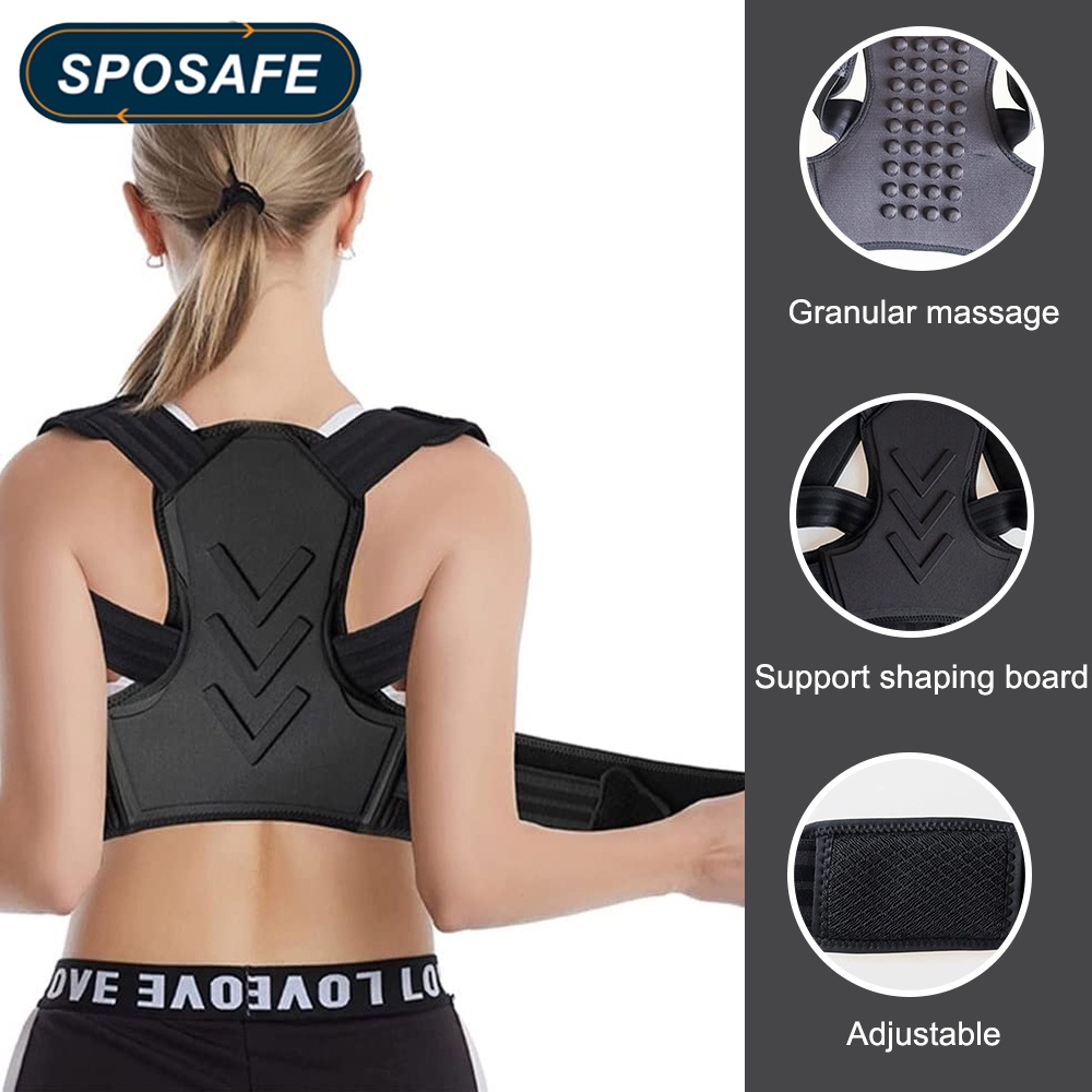 SPOSAFE 1 pcs adjustable posture corrector with Large paste area back ...