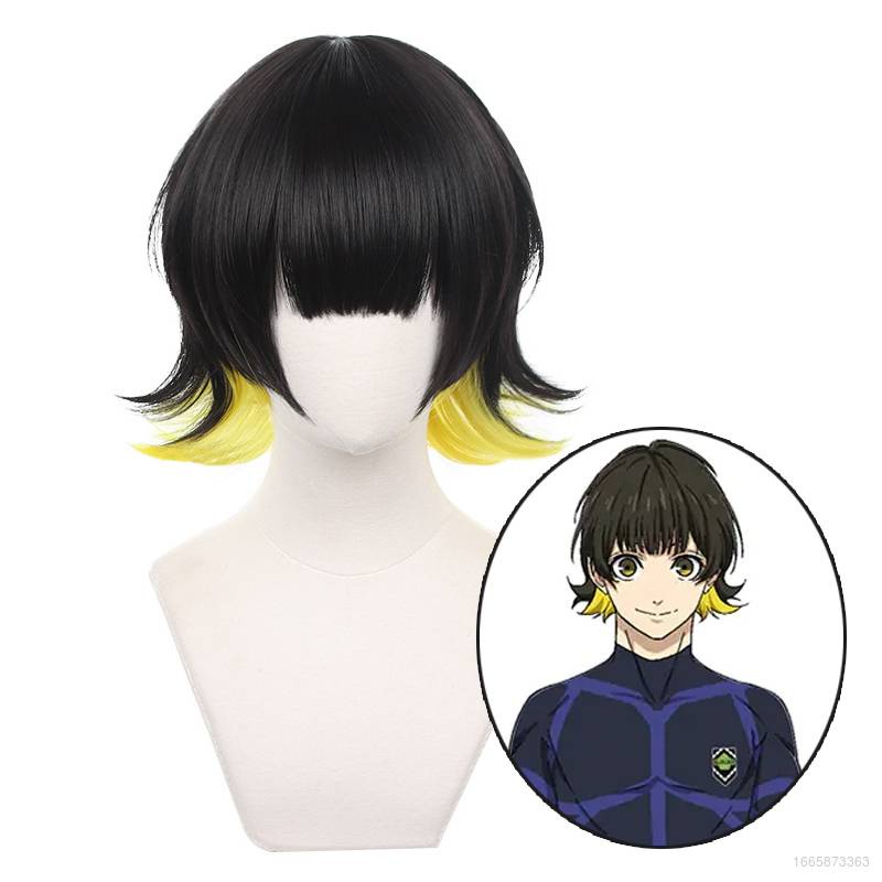 YB1 BLUE LOCK Bachira Meguru Wig Cosplay Fluffy Short Hair Hairpiece ...