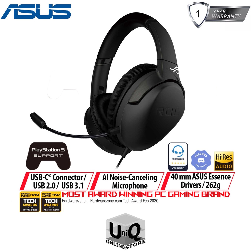 ASUS ROG Strix Go USB-C headset w/ AI noise-canceling microphone ...